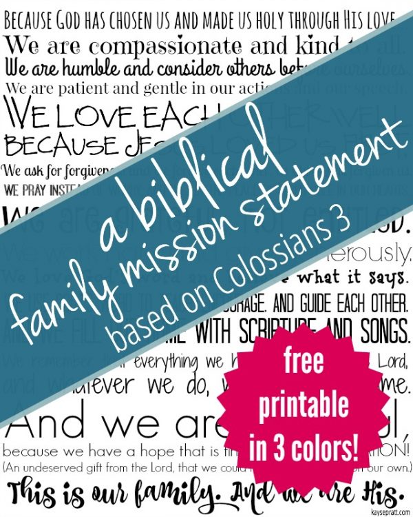 A Biblical Family Mission Statement - Anchored Women