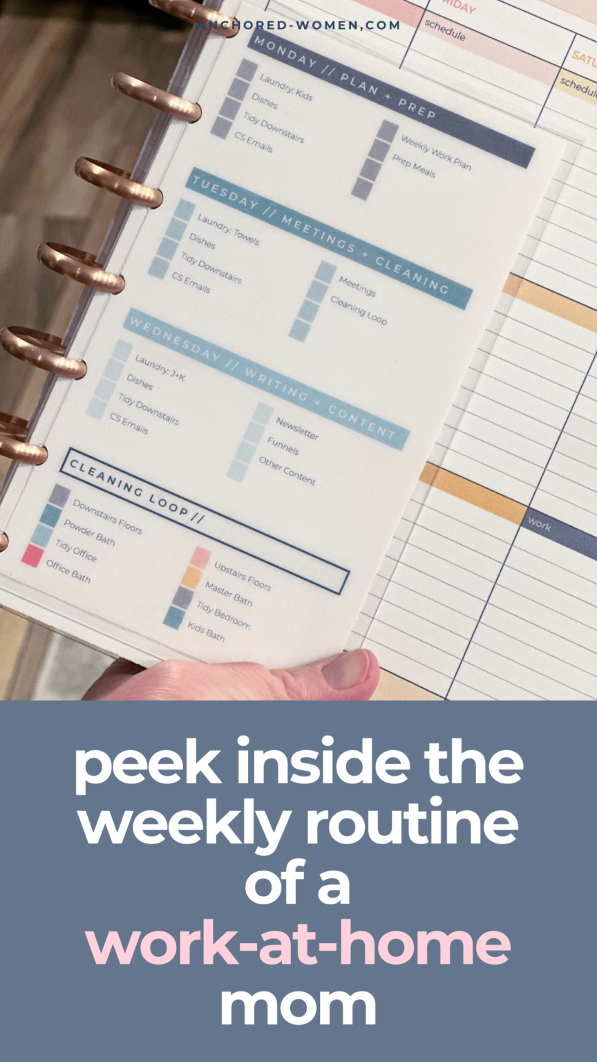 Peek inside my weekly routine as a work-at-home mom! - Anchored Women